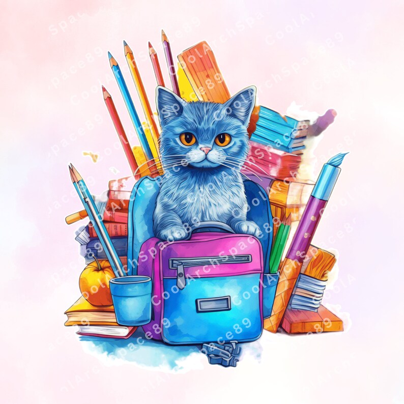 18 Back to School Animal Clipart Bundle Adorable School - Etsy