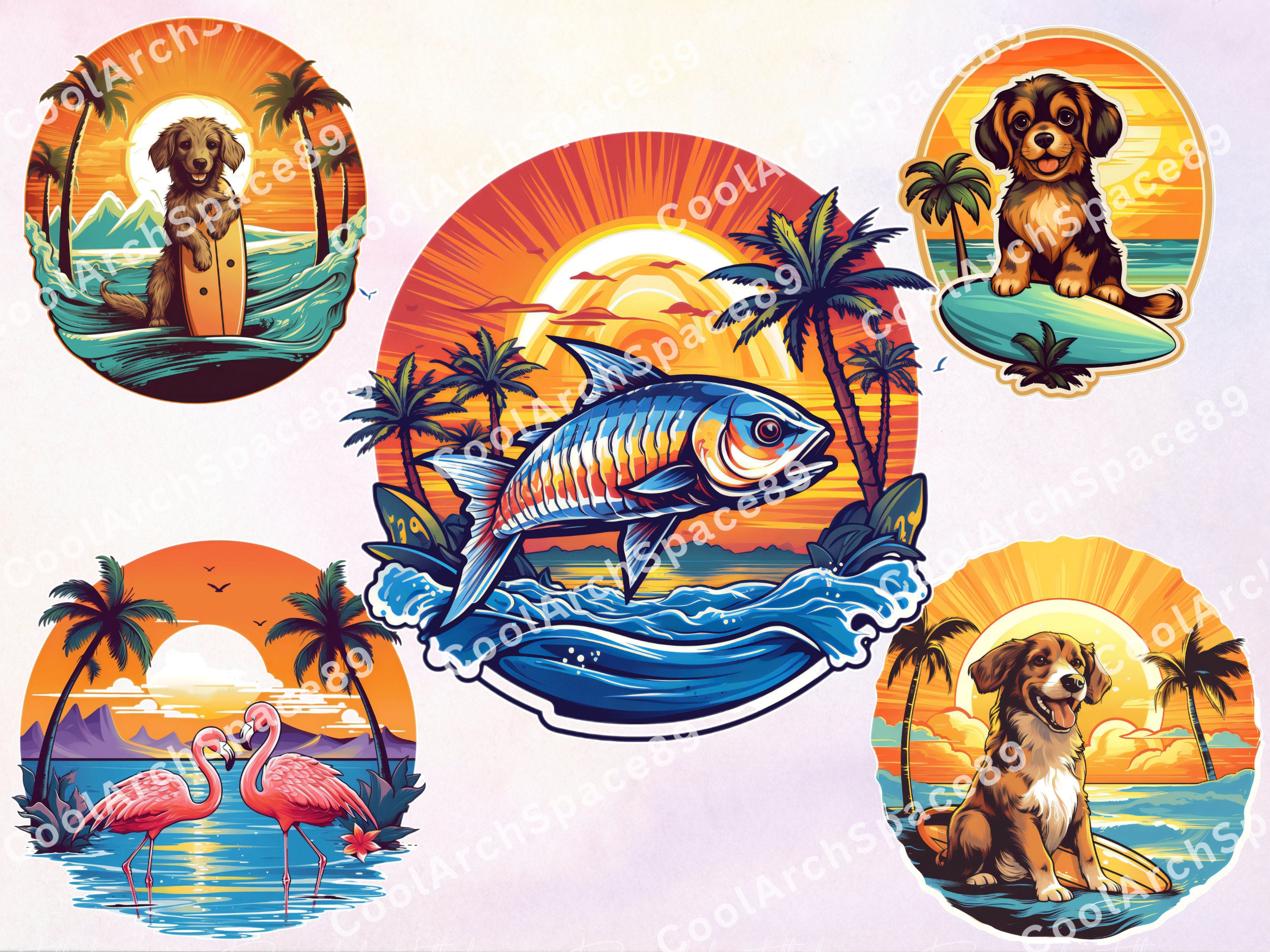 36 Summer Animals Clipart Bundlecute Animal Images With Sunglasses ...