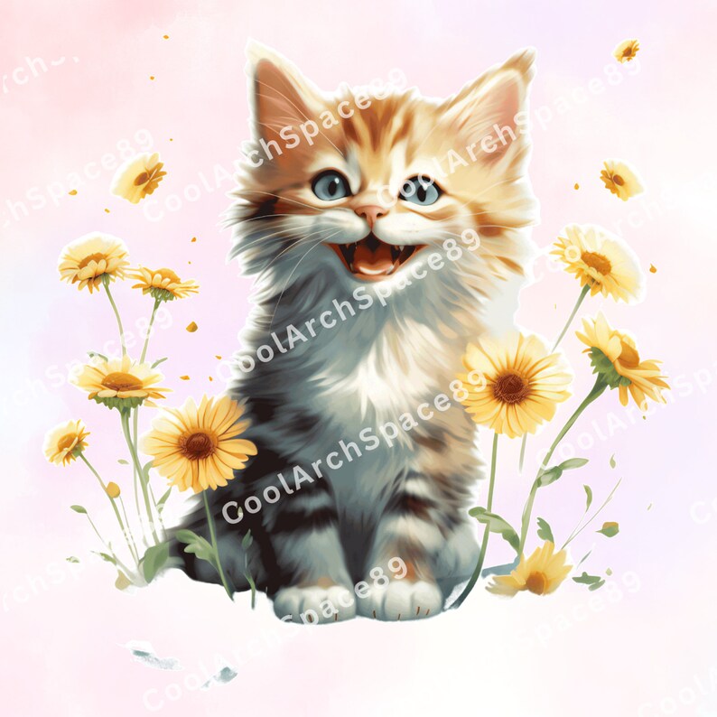 10 Cute Cats Watercolor Printable Clipart Digital Download - Etsy