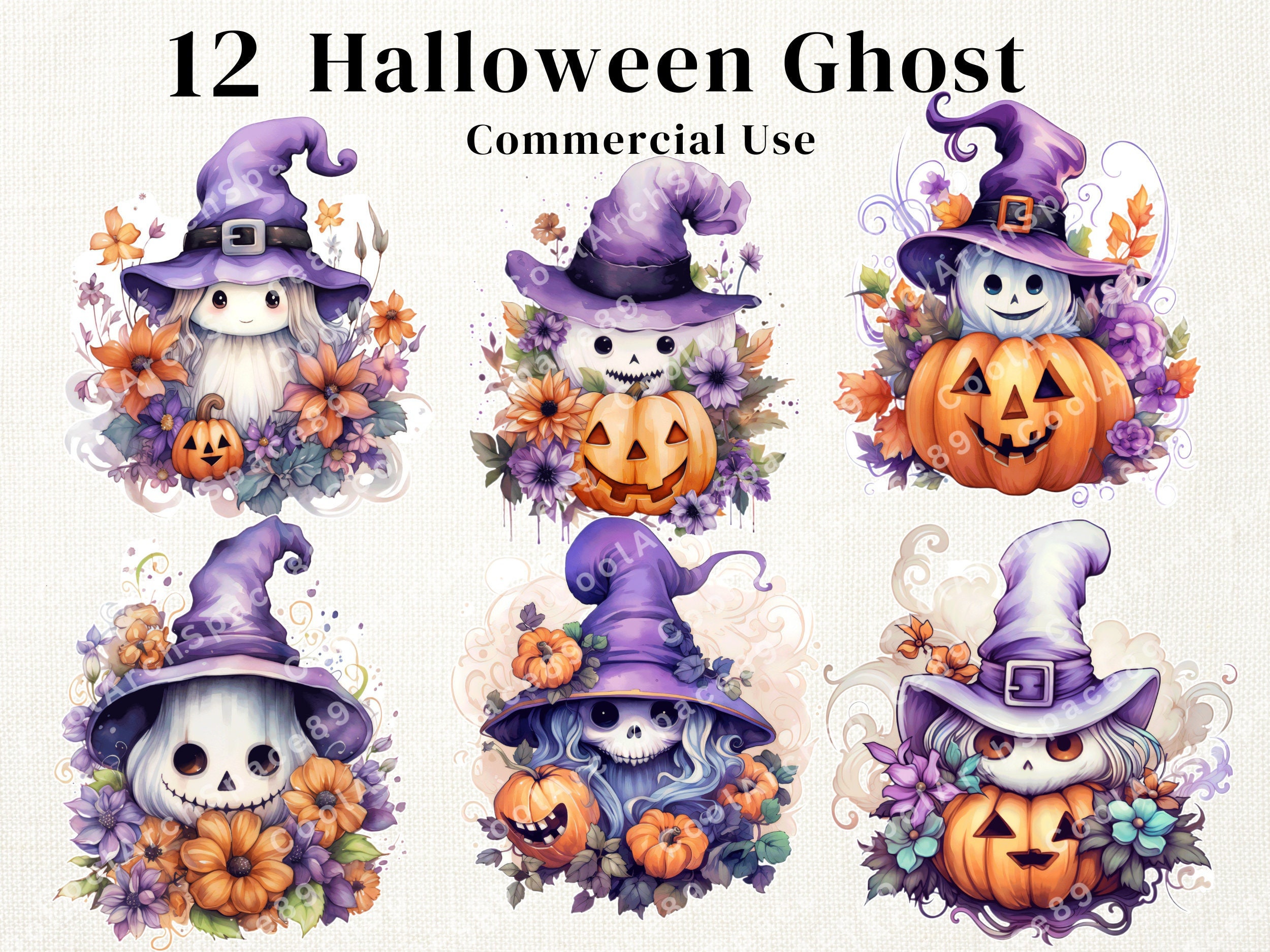 12 Halloween Ghost Clipart Ghost Clipart Pumpkin Clipart - Etsy