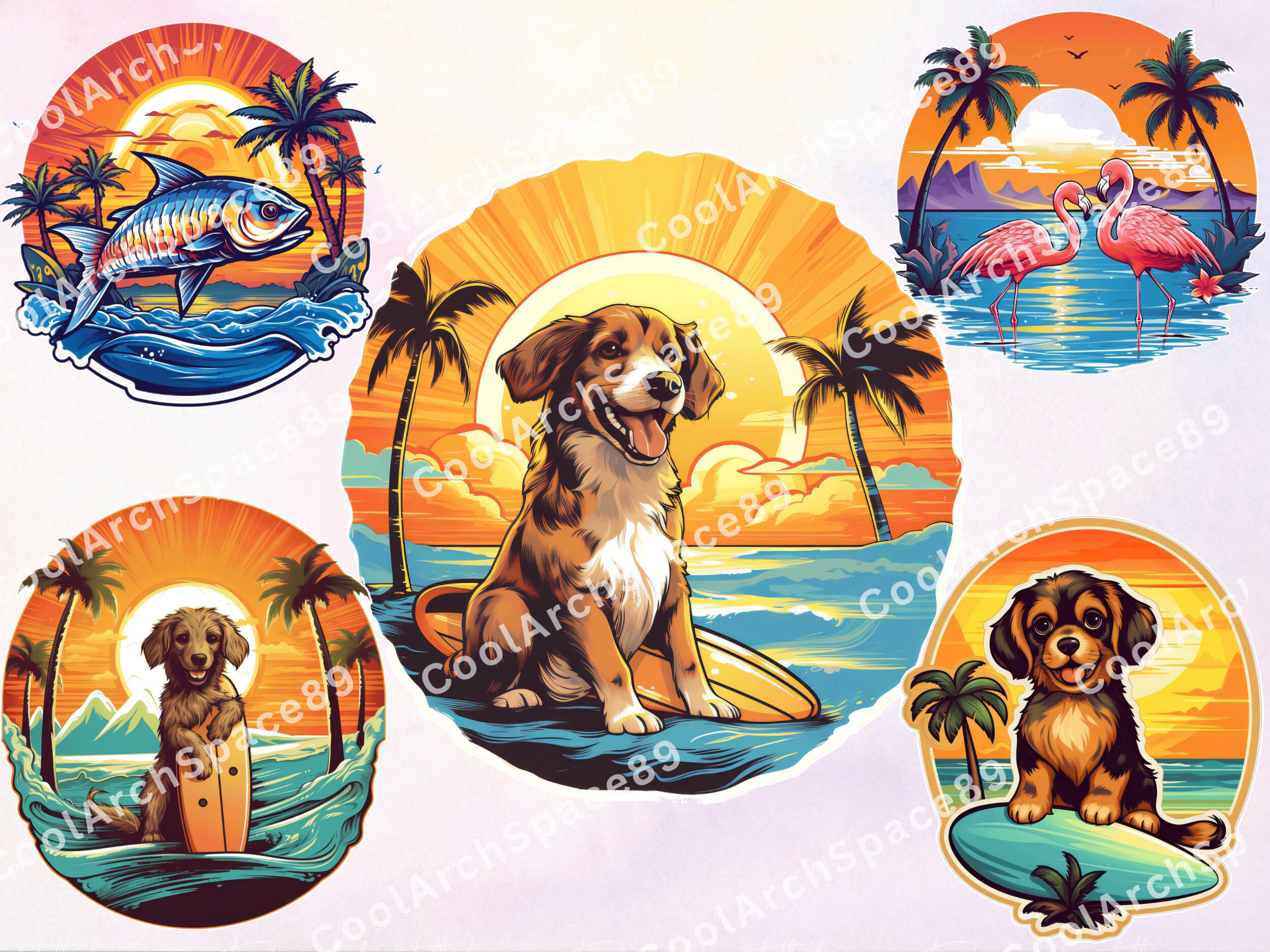 36 Summer Animals Clipart Bundlecute Animal Images With Sunglasses ...