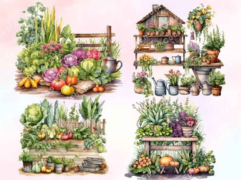 20 Garden Clipart Vegetable Garden Vegetables Clipart - Etsy