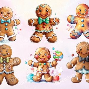 14 Gingerbread Man Clipart Bundle , Digital Download Card Making ...