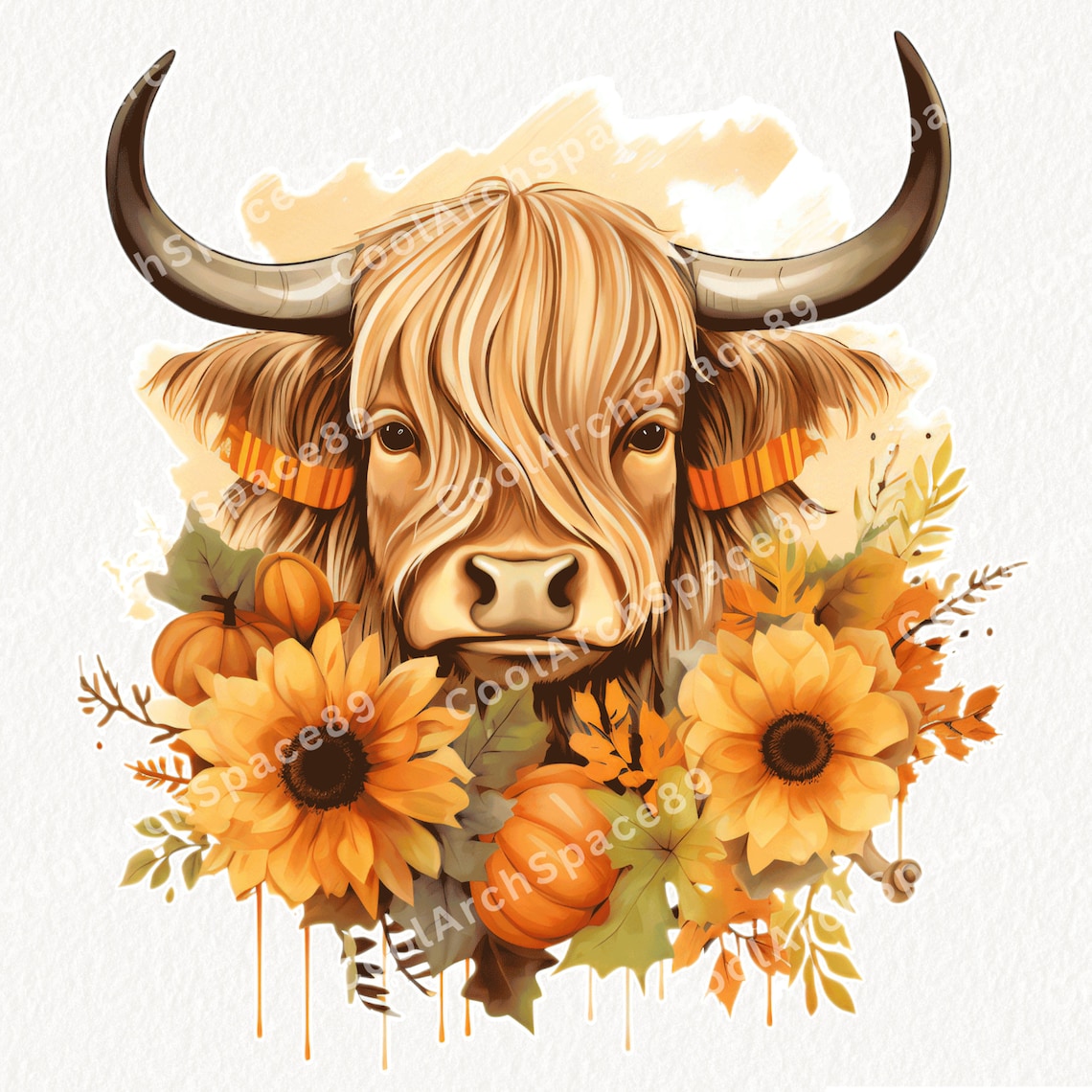 12 Highland Cow Fall PNG Bundle , Highland Cow PNG , Highland Cow ...