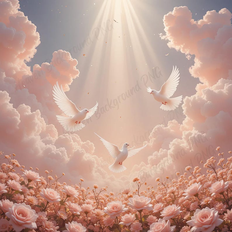 Memorial Dove Clouds Background: Heaven Design (JPG Digital Download ...