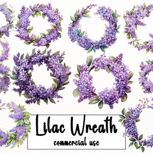 16 PNG Lilac Wreath Watercolor Lilac Clipart M, Floral PNG Format ...