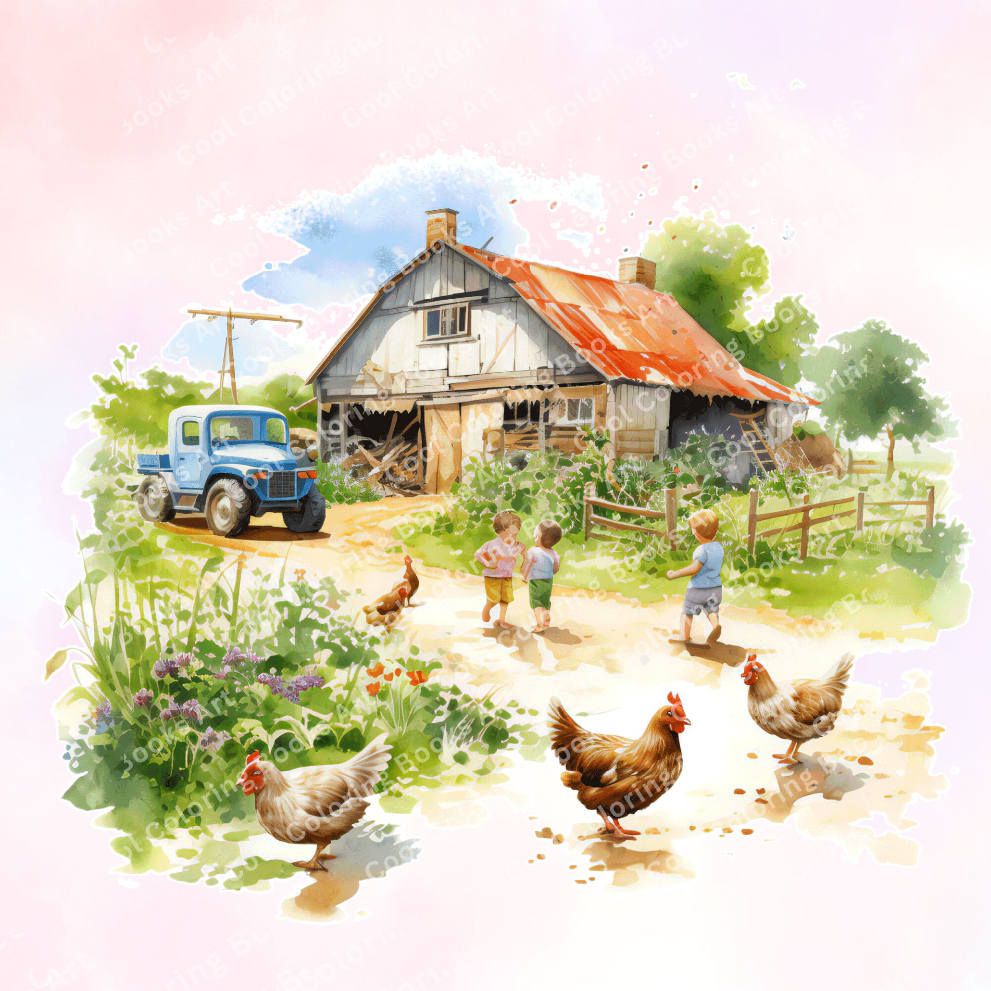 22 Watercolor Farm House Clipart PNG Rustic Country Barn , Farm Life ...