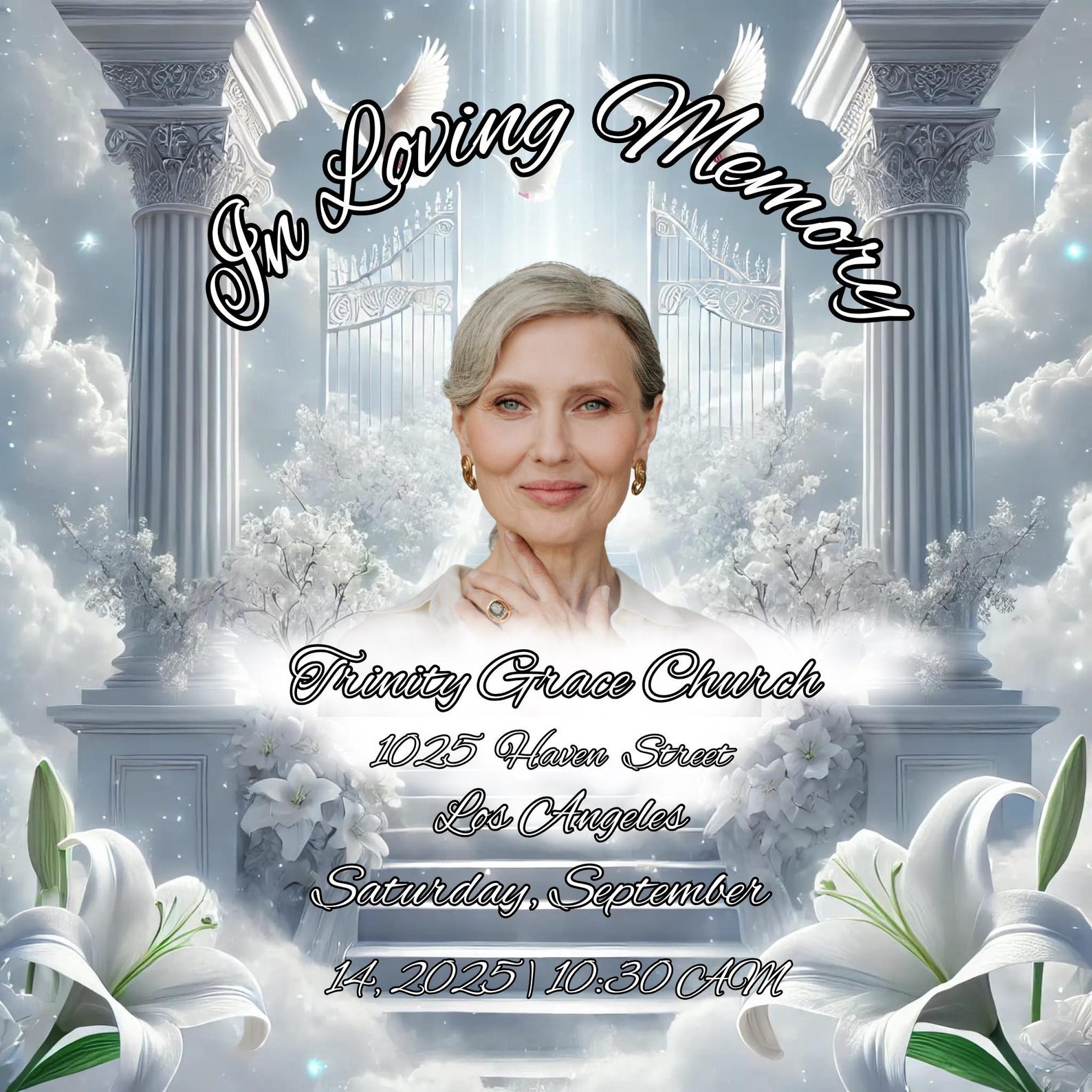 Heaven Memorial Background: Blue White Sky JPG (3000x3000 Px) Digital ...