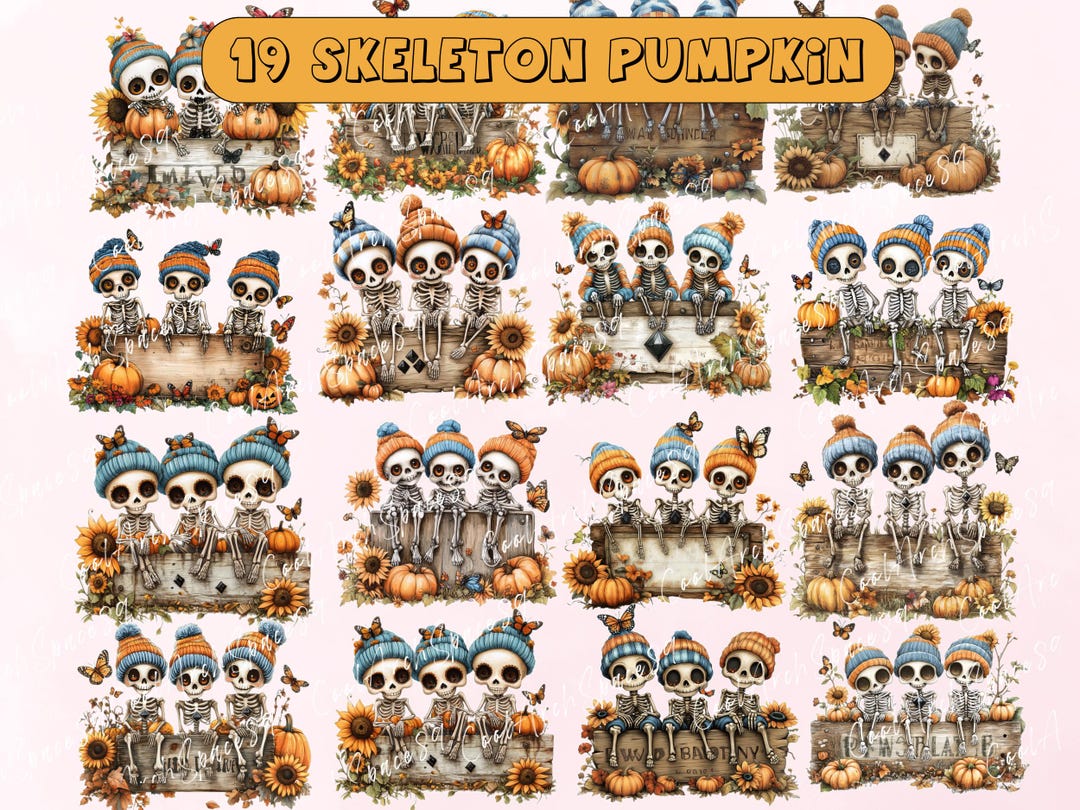 19 PNG Fall Pumpkin Skeleton Skull Clipart, PNG Halloween Clipart ...