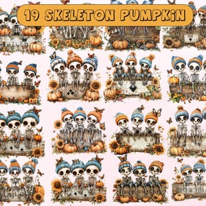 19 PNG Fall Pumpkin Skeleton Skull Clipart, PNG Halloween Clipart ...
