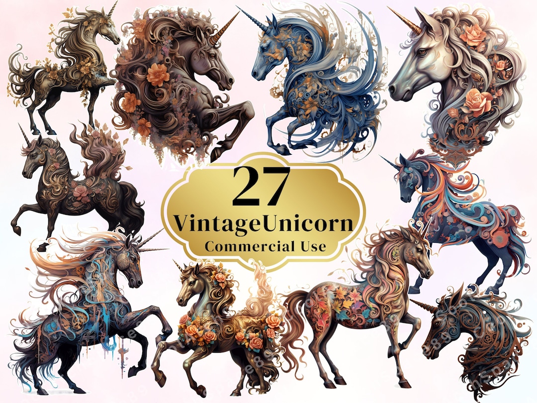 27 Fantasy Carousel Horse Clipart Digital Downloads, Fantasy Carousel ...
