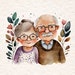 Grandparents Clipart Bundle: Watercolor Granny & Grandpa Graphics ...