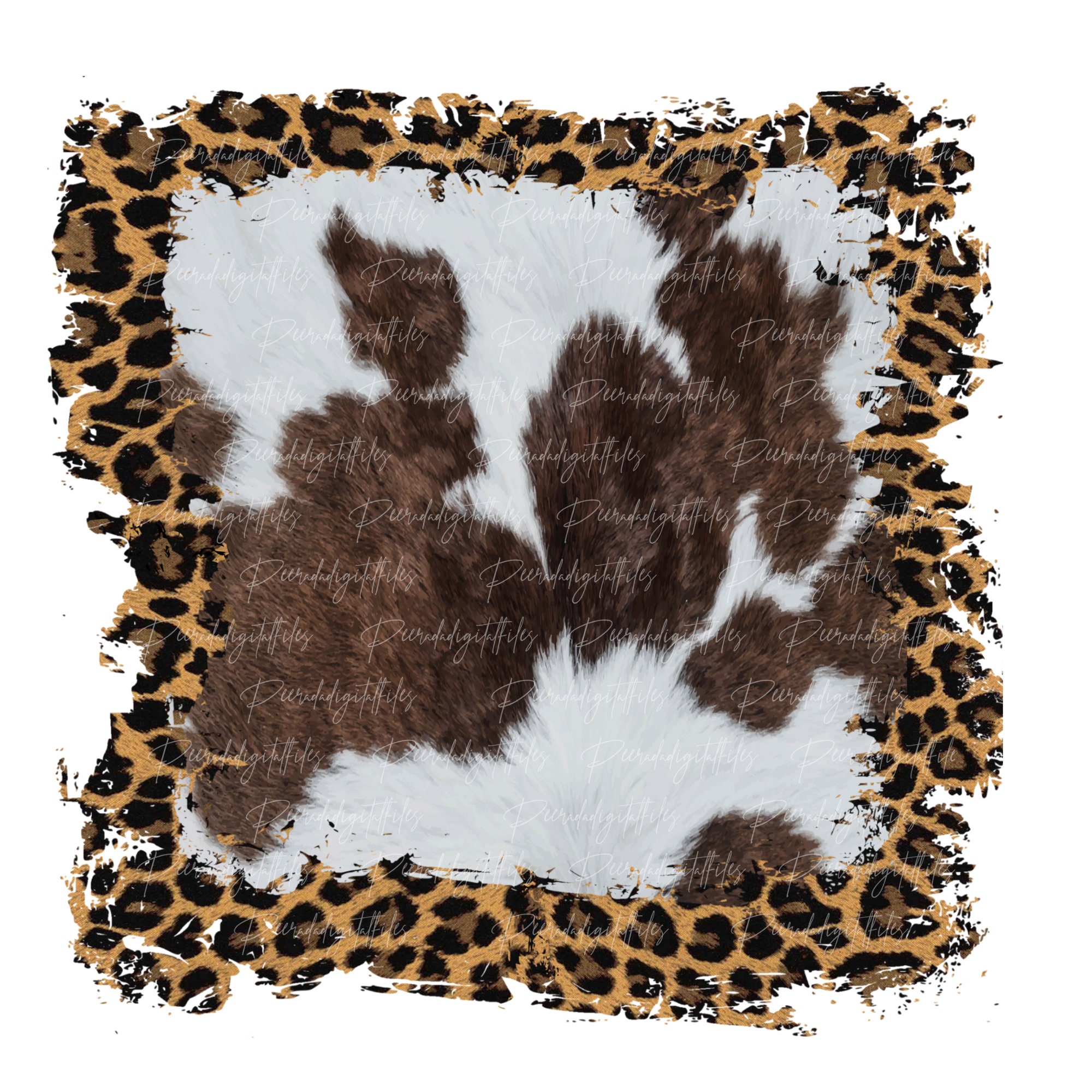 Cowhide Pattern Distressed Background Png Design Bundle, Cowhide Png ...