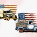 6 Trucker USA Flag Watercolor Clipart Png,trucks Boys Clipart American ...