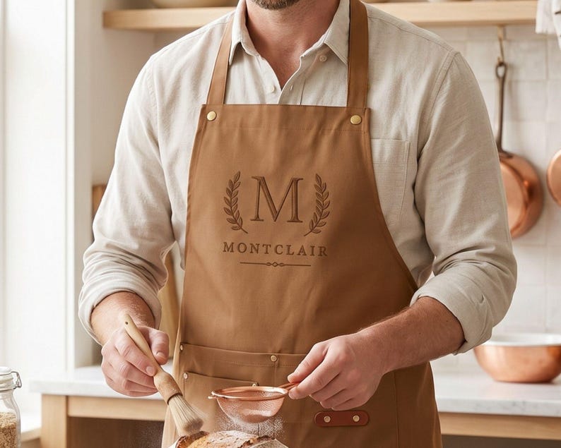 Custom Embroidered Aprons for Men With Your Text - Personalized Aprons ...