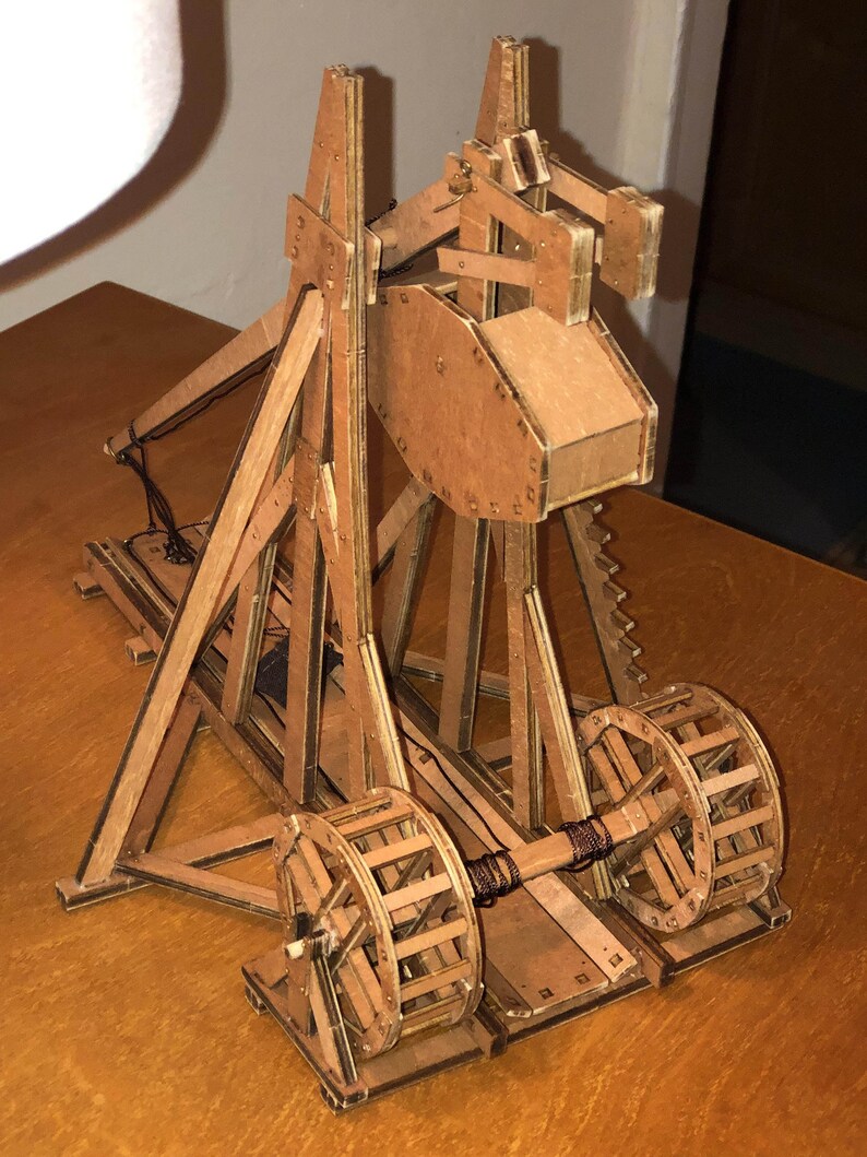 Miniature Counterweight Trebuchet Wooden PUZZLE Desk - Etsy