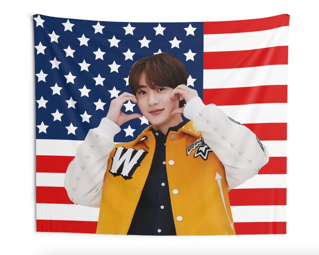 Riize Anton Cute Pose Photo Flag Banner, Anton American Tapestry, Anton ...