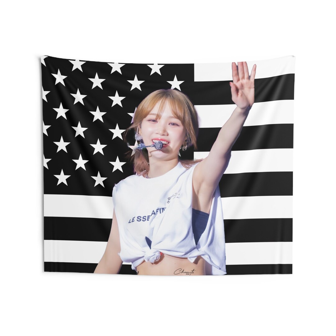LE SSERAFIM Chaewon America Flag Banner, Le Sserafim Chaewon Cup Cute ...
