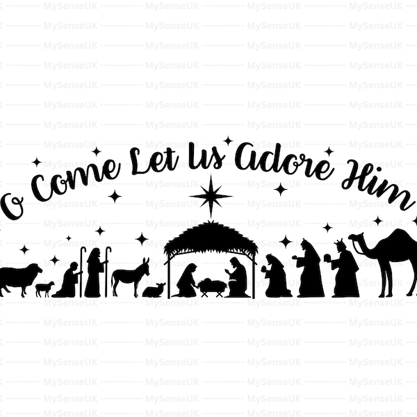 Oh Come Let Us Adore Him Svg - Etsy