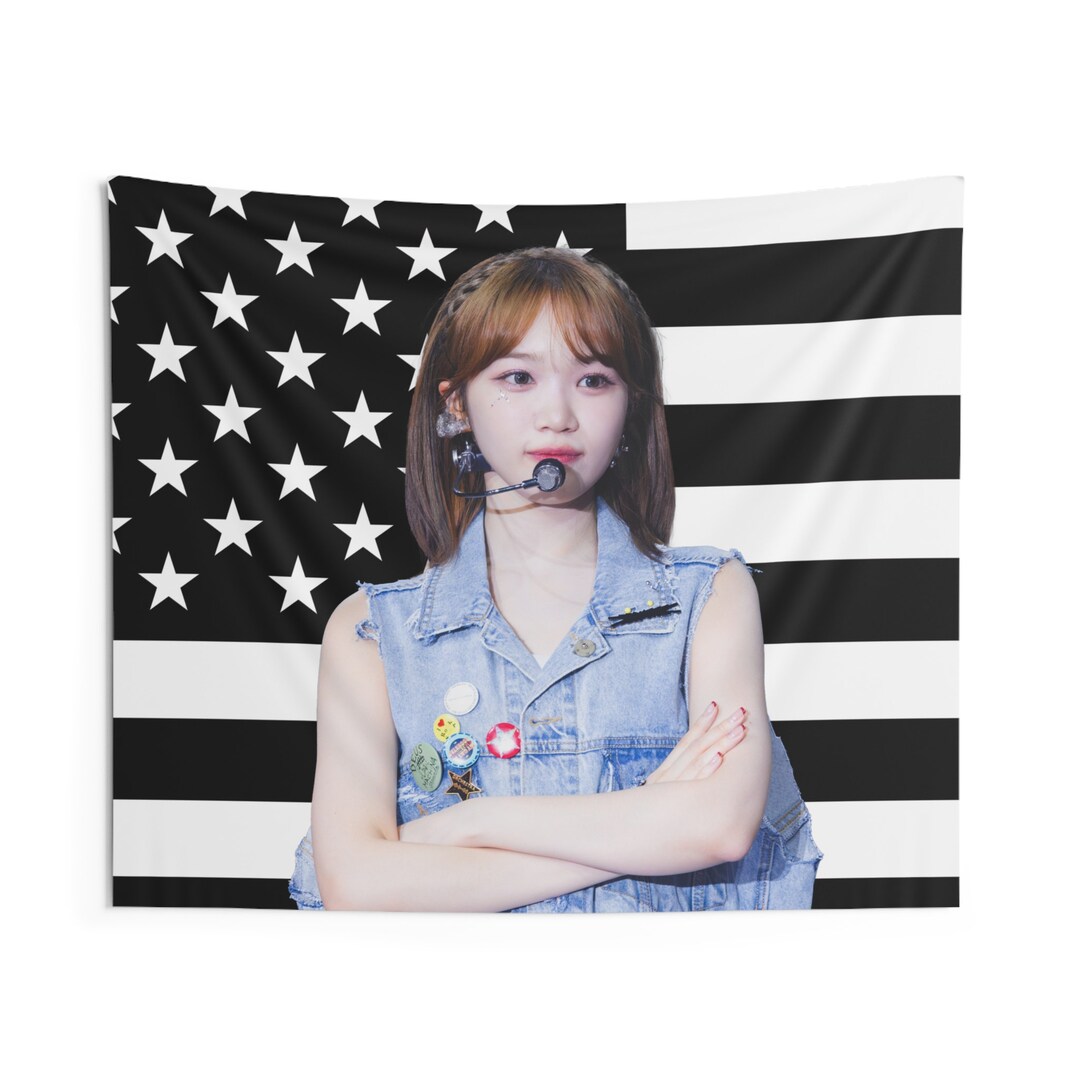 LE SSERAFIM Chaewon America Flag Banner, Le Sserafim Chaewon Cup Cute ...
