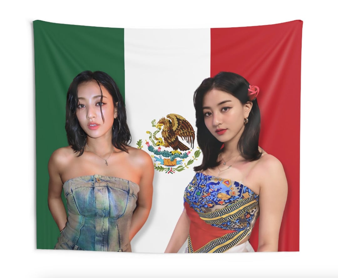TWICE Jihyo Mexico Flag Banner, TWICE Jihyo Kpop Flag Tapestry, TWICE ...