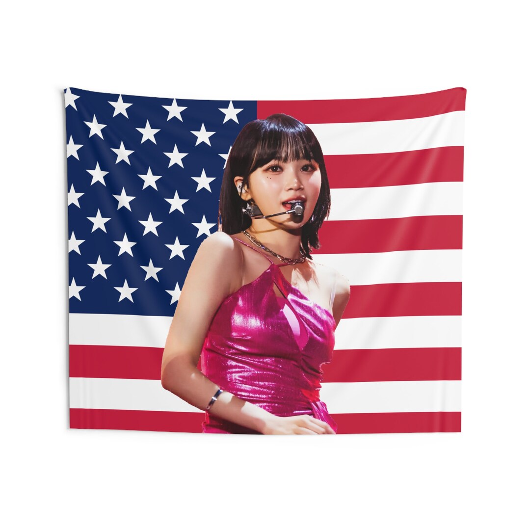 Le Sserafim Chae Won American Flag Tapestry Outdoor Indoor, Poster American Flag Tapestry for ...
