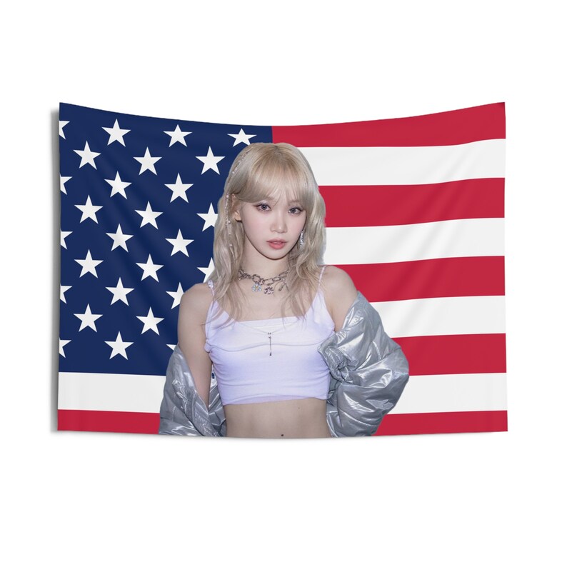 Le Sserafim Chae Won American Flag Tapestry Outdoor Indoor, Poster ...