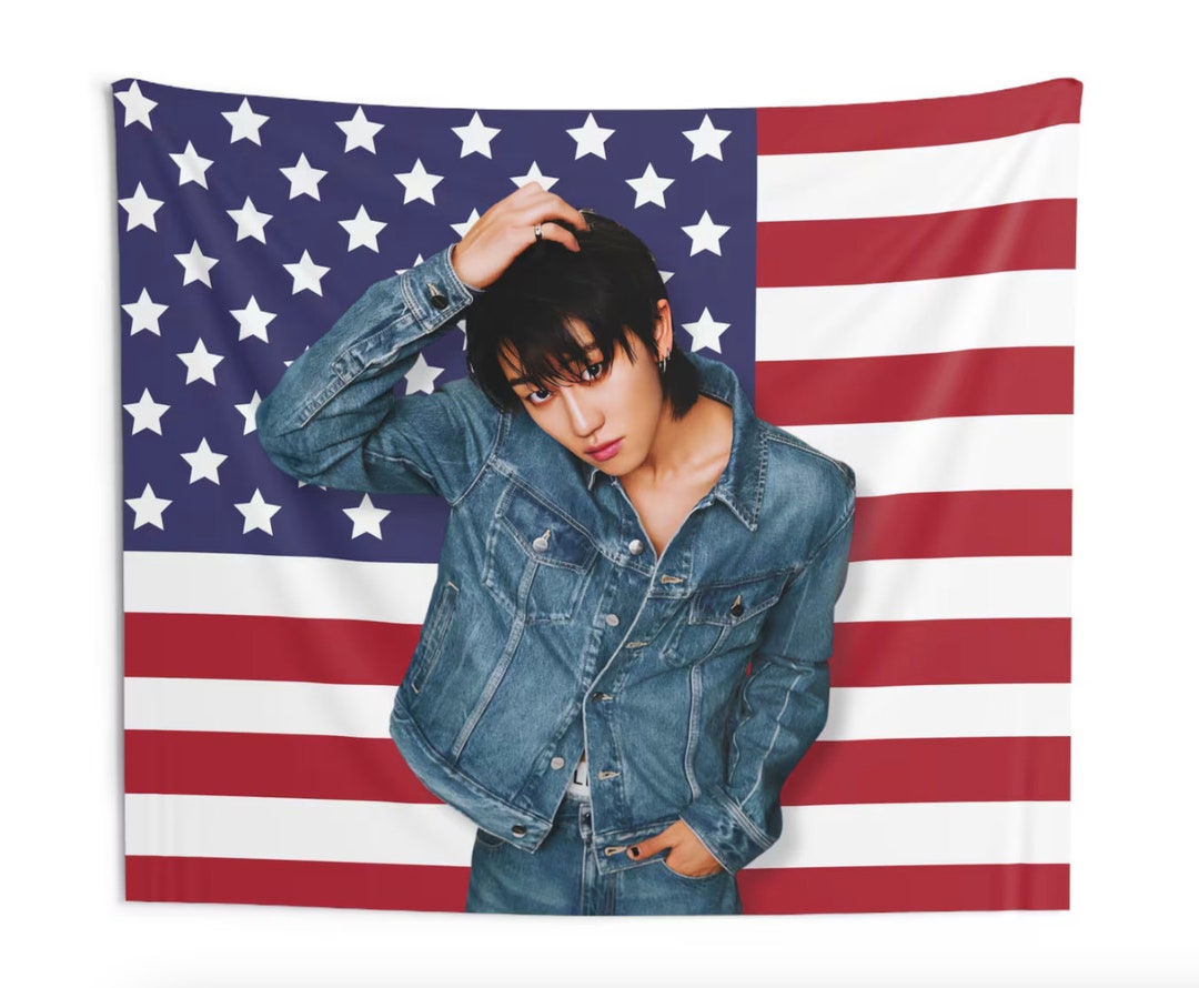 Seventeen Minghao The8 American Flag Banner, SVT The8 Photo Tapestry ...