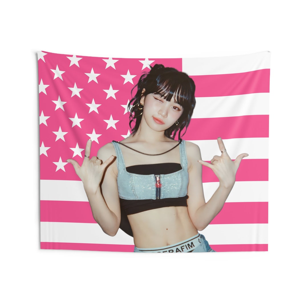Le Sserafim Chae Won American Flag Tapestry Outdoor Indoor, Poster American Flag Tapestry for ...