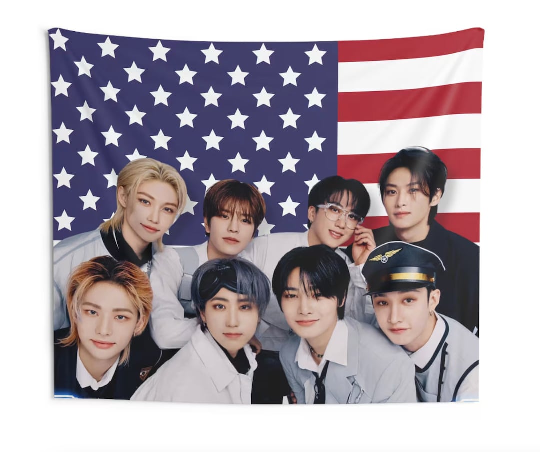 SKZ Straykids Members Group Photo Flag Banner, Stray Kids Members Kpop ...