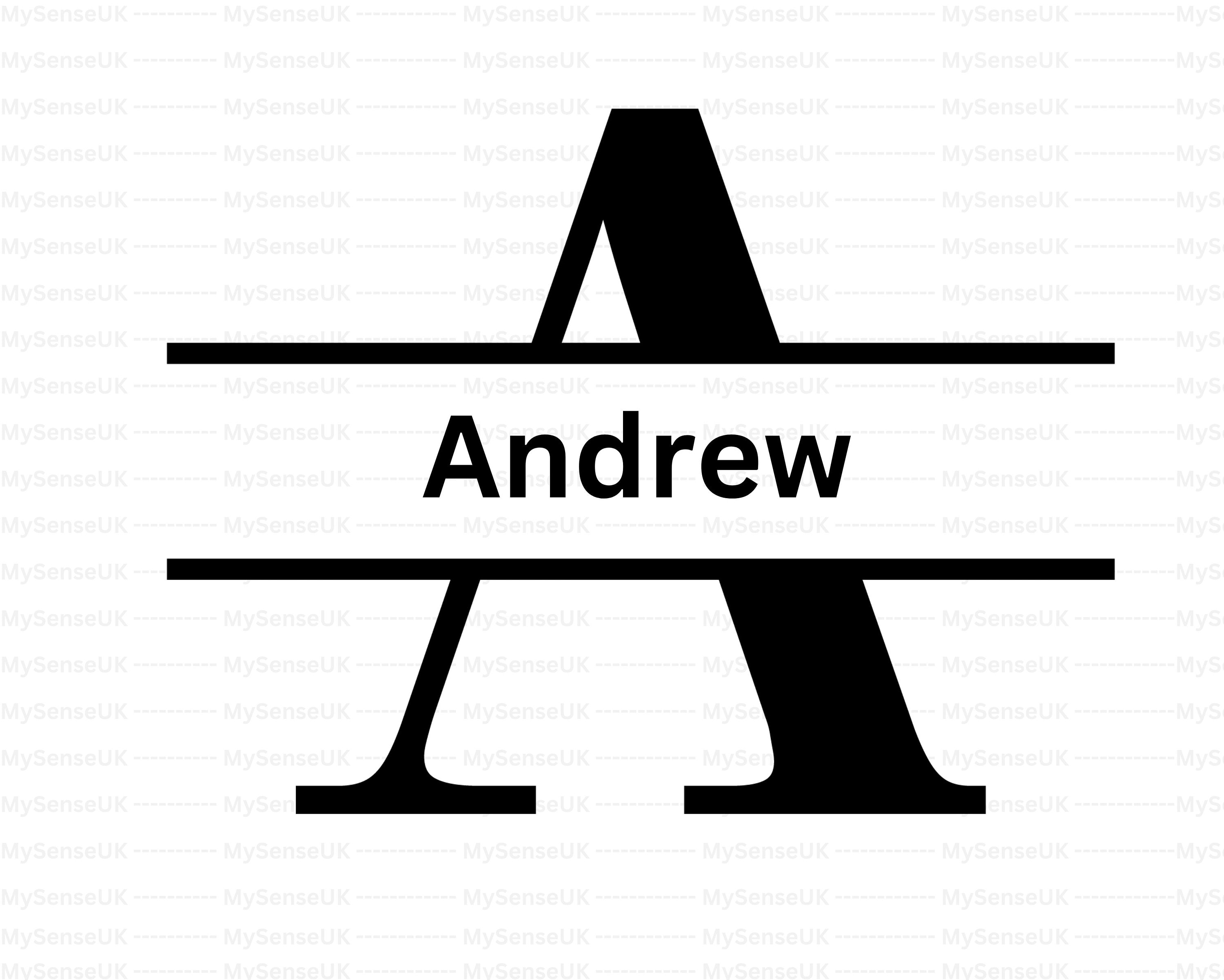 Simple Modern Monogram Font A-z Svg Png Split Monogram Frame - Etsy