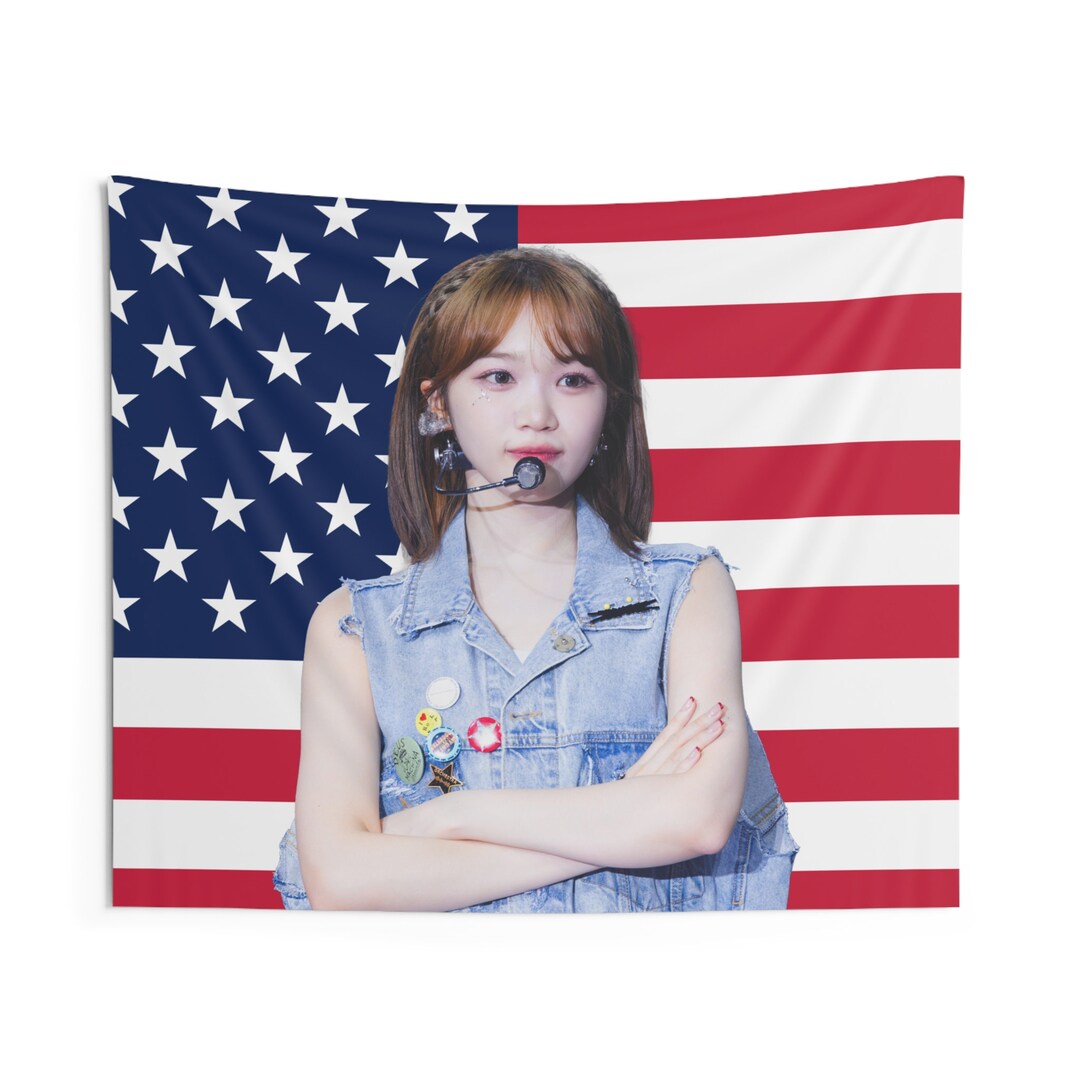 LE SSERAFIM Chaewon America Flag Banner, Le Sserafim Chaewon Cup Cute ...