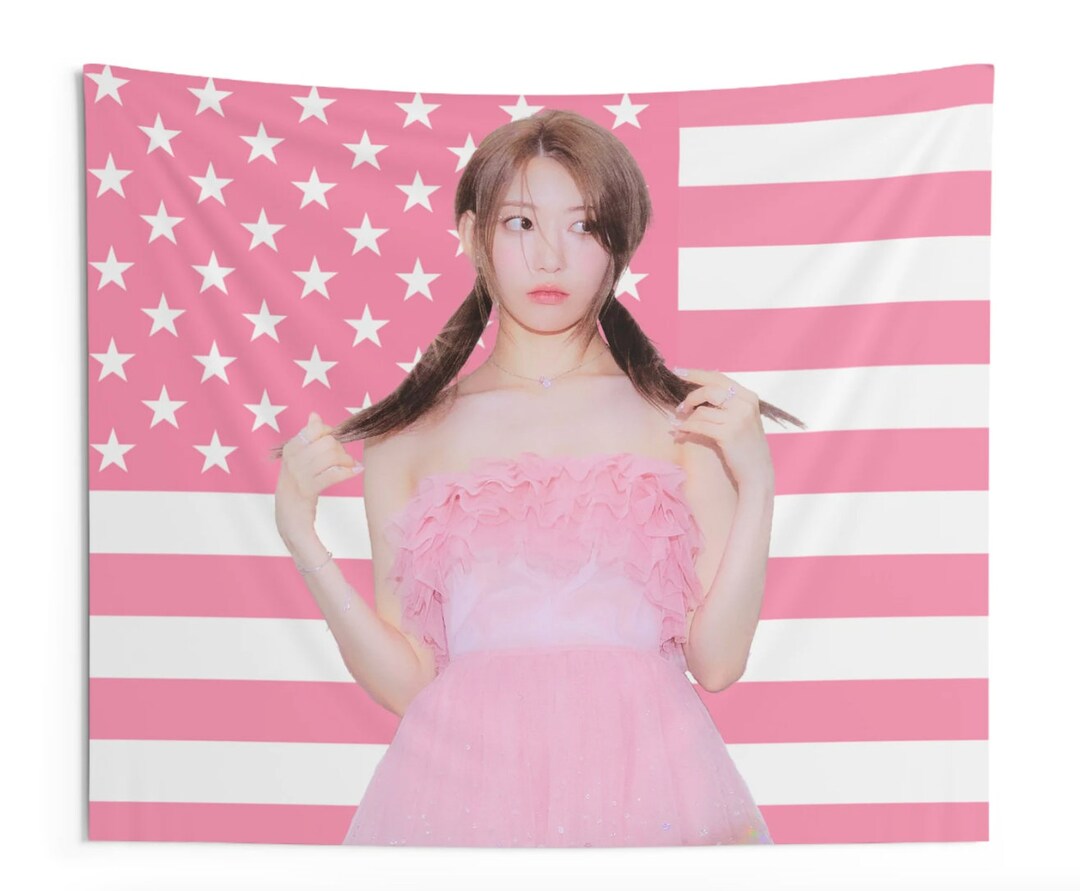 Le Sserafim Sakura Pink America Flag Tapestry, Kpop Room Merch, Gift for Le Sserafim FEARNOT ...