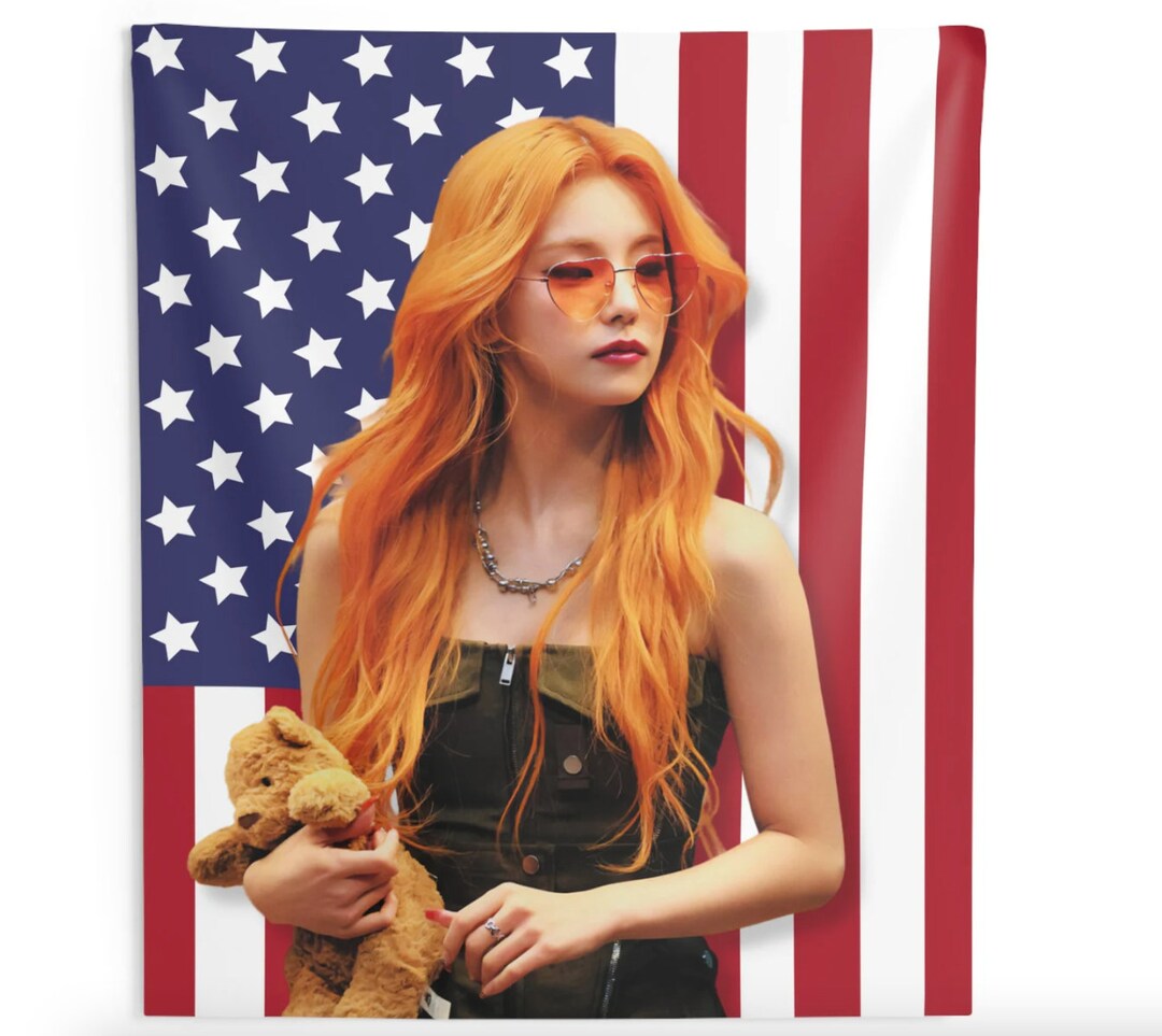 ITZY Yeji America Flag Banner, Yeji ITZY Tour Kpop Flag, Itzy Yeji Kpop ...