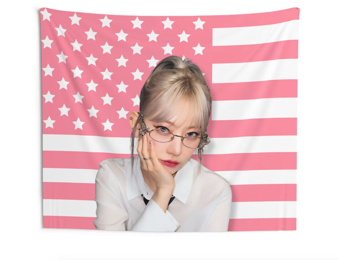 LE SSERAFIM Sakura Glasses America Flag, Sakura Smart Kpop Flag, Le ...