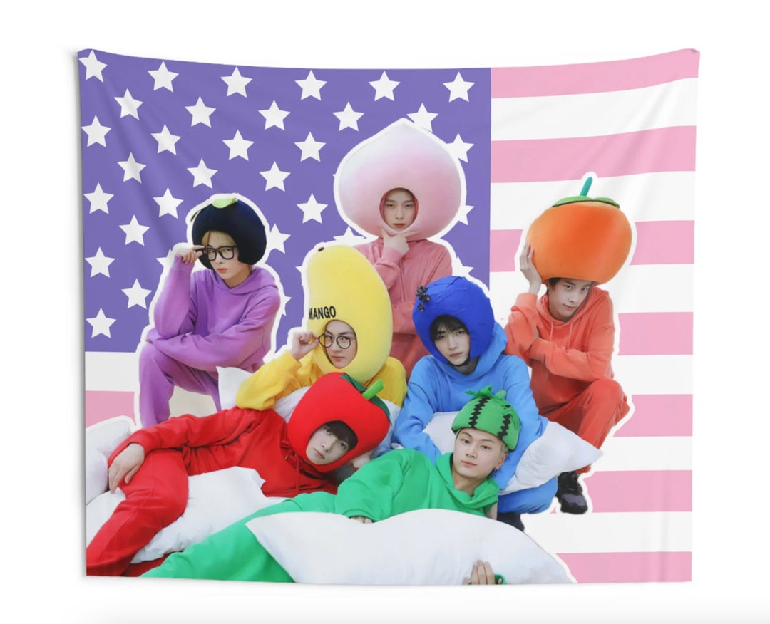 Enhypen Members Cute Fruit Flag Banner, Enhypen Members Kpop Flag ...
