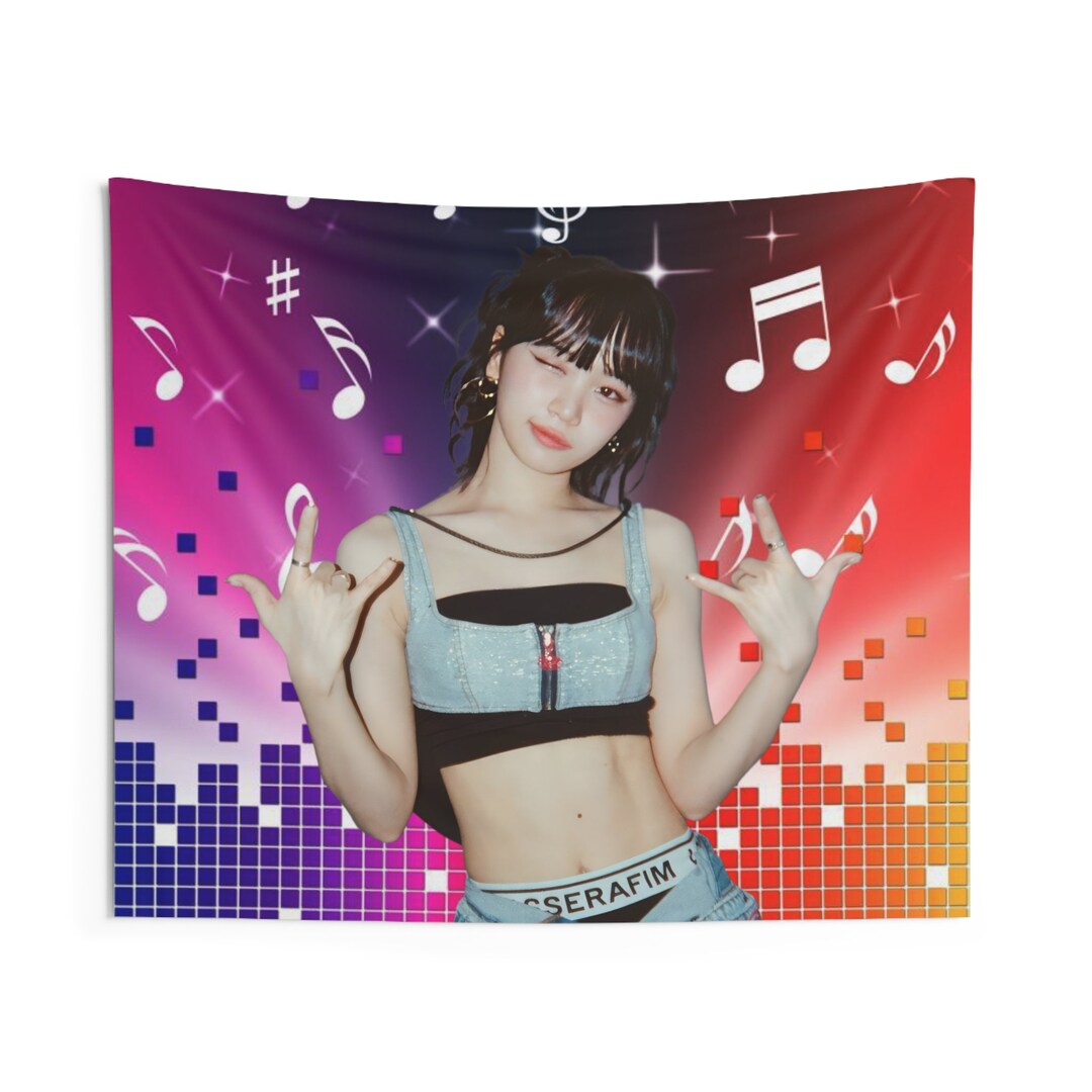 Le Sserafim Chae Won Funny Music Tapestry Outdoor Indoor, Poster American Flag Tapestry for ...