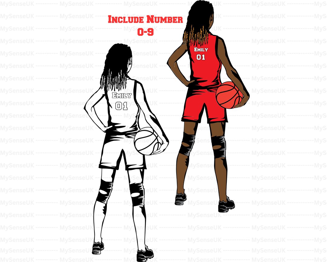 Basketball Girl Svg, Colored Layers, Afro Puff Ponytail, Basketball ...