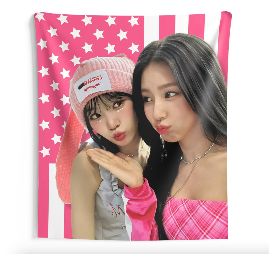 G I-DLE Miyeon LE SSERAFIM Chaewon American Flag Tapestry, Kpop Banner ...