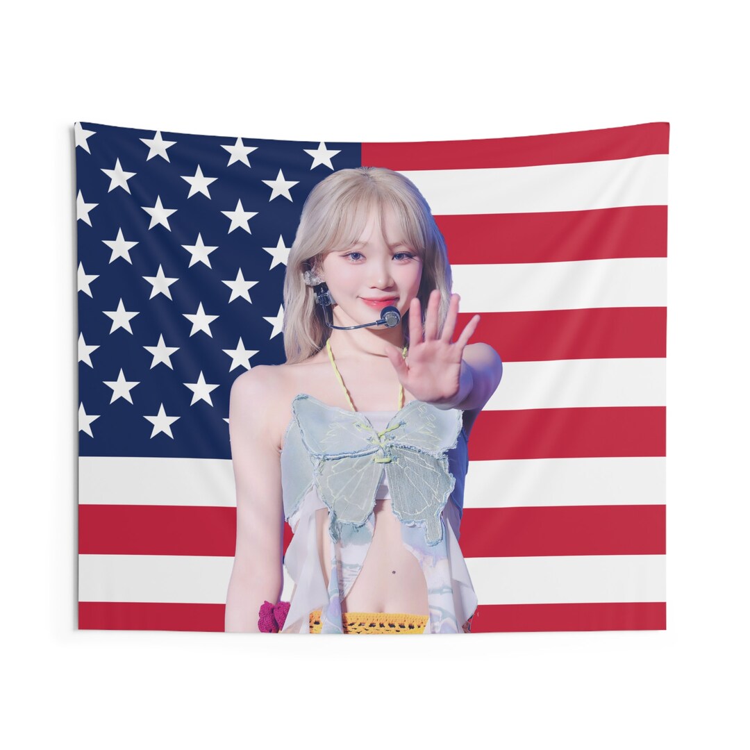Le Sserafim Chae Won American Flag Tapestry Outdoor Indoor, Poster American Flag Tapestry for ...