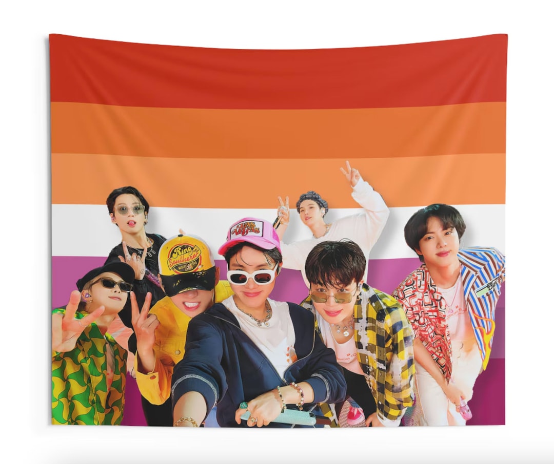 BTS Members Lesbian Flag Banner, on Bts Song Kpop Flag, 2025 Bts Songs ...