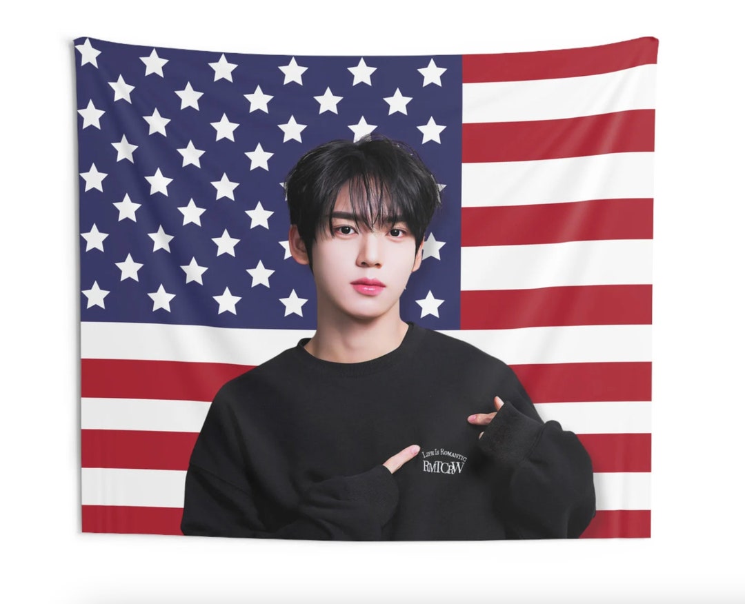 Zb1 Yujin Black America Flag, Zerobaseone Members Kpop Flag, Zb1 Boys ...