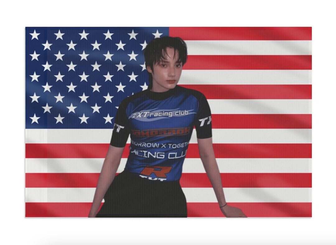 Txt Heuning Kai Racecar American Flag, Wall Tapestry Tour 2024 , Gift ...