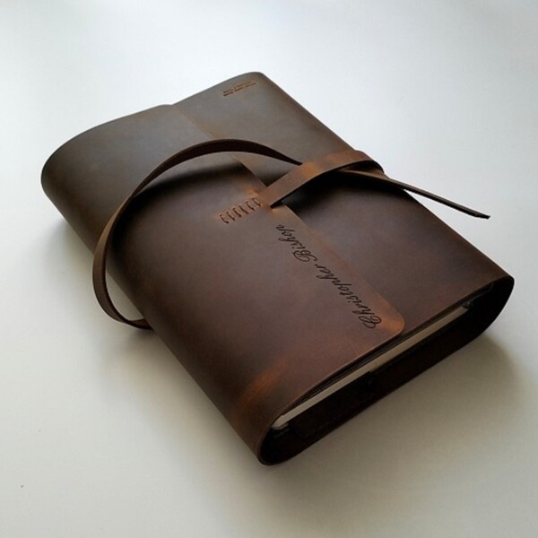 Leather Book Cover - Etsy