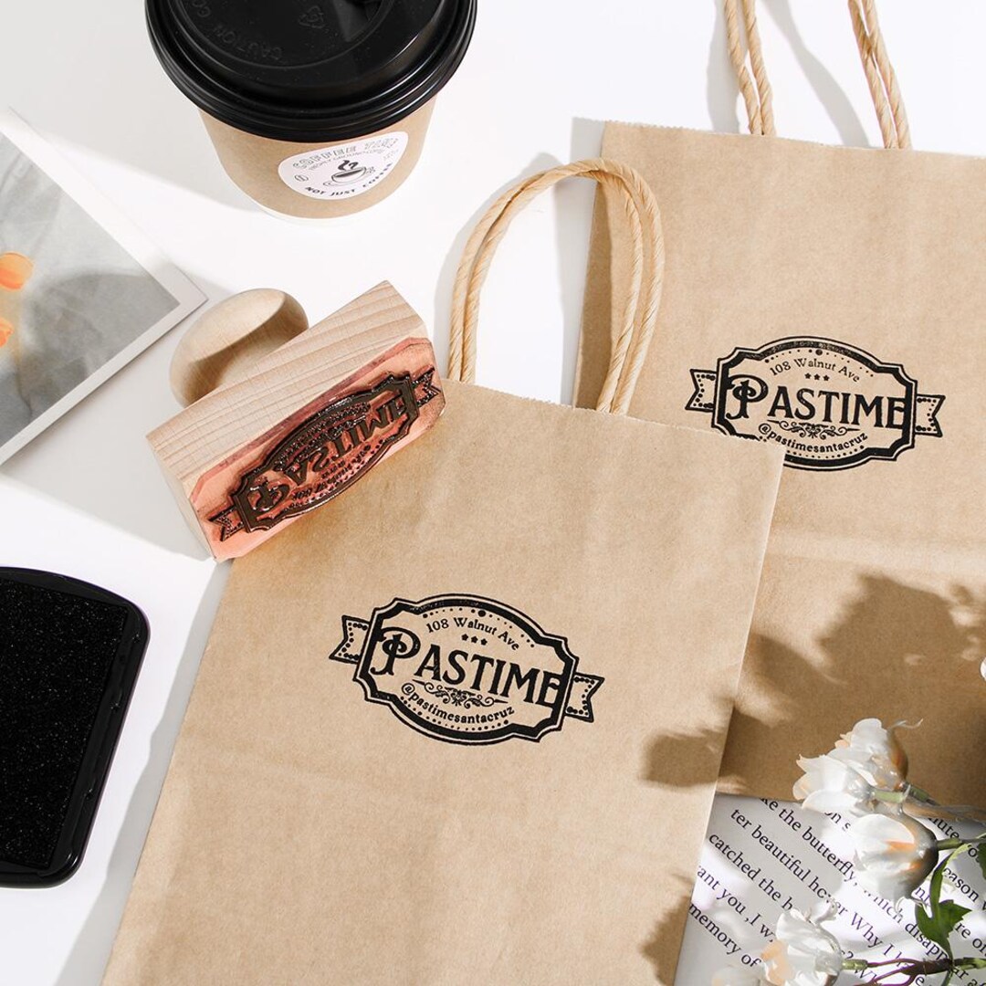 Personalized Rubber Stamp for Paper Bags & Box, Custom Rubber Stamps ...