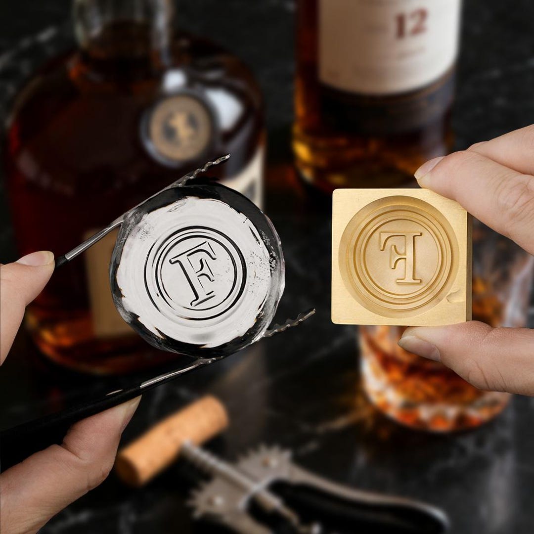 Custom Ice Ball Stamp, Personalized Brass Sphere Monogram Ice Cube ...
