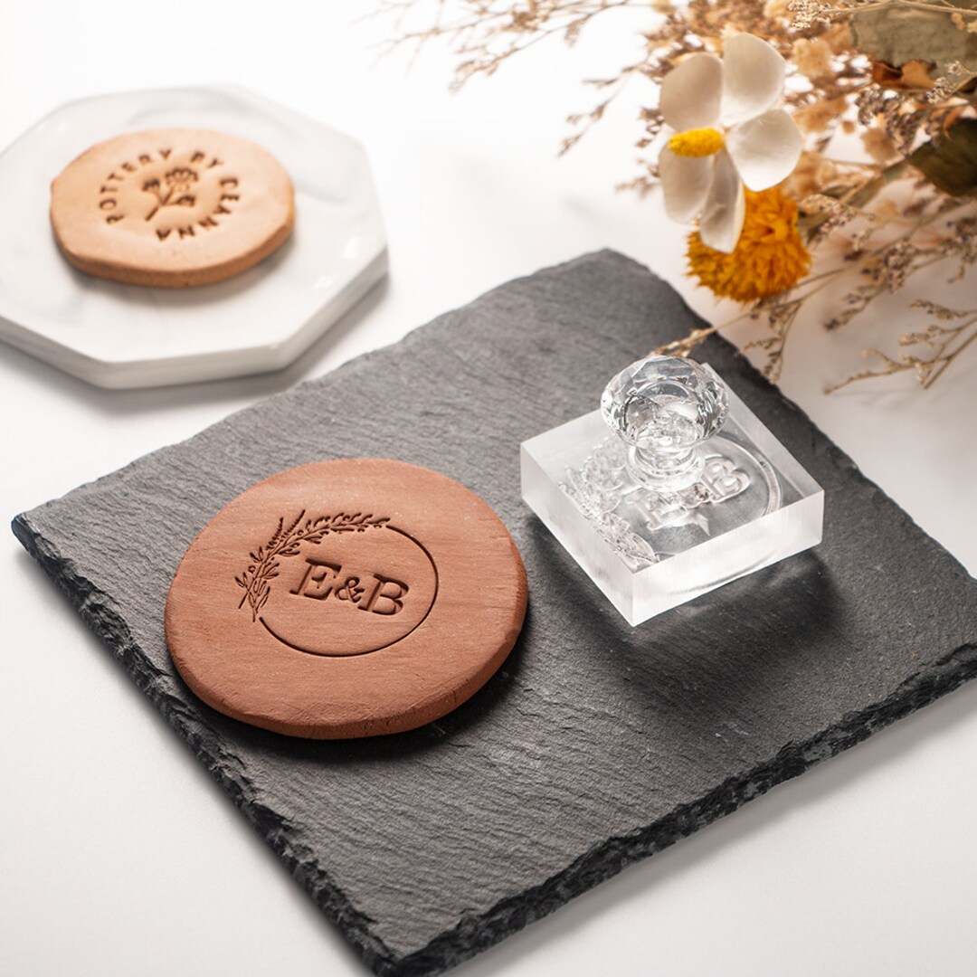 Custom Pottery Stamp, Ceramic Signature, Custom Acrylic Stamp, Acrylic ...