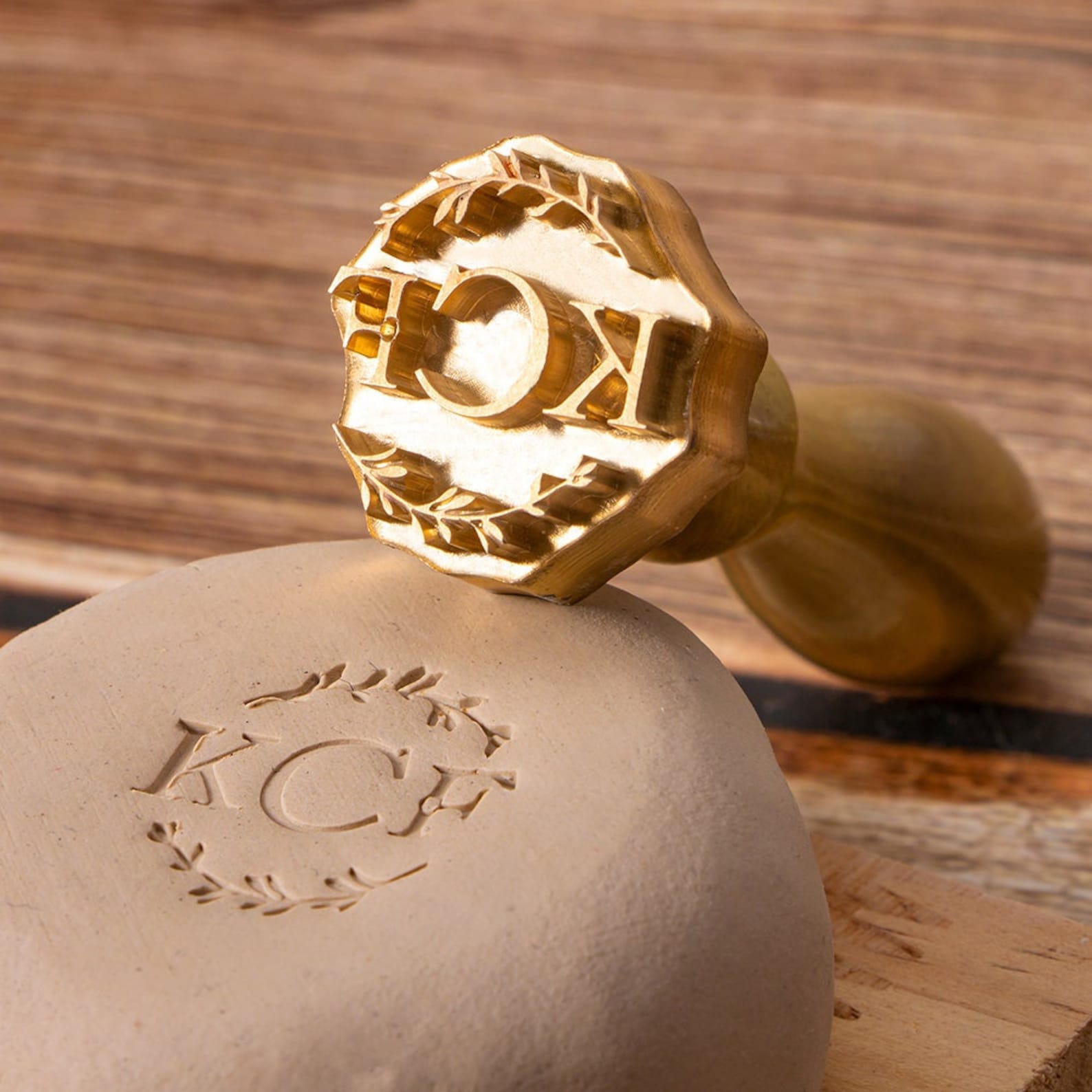 Custom Initial Clay Stamp, Custom Brass Stamp for Clay, Custom Pottery ...