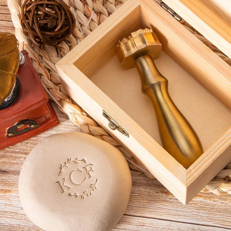 Custom Initial Clay Stamp Custom Brass Stamp for Clay Custom - Etsy