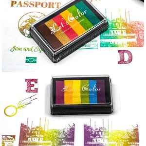 9 Colors Rainbow Ink Pad, Rubber Stamps Ink Pad, Colorful Ink Pad ...